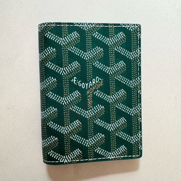 Goyard | Bags | Goyard Green Goyardine Canvas Saint Marc Card Wallet ...